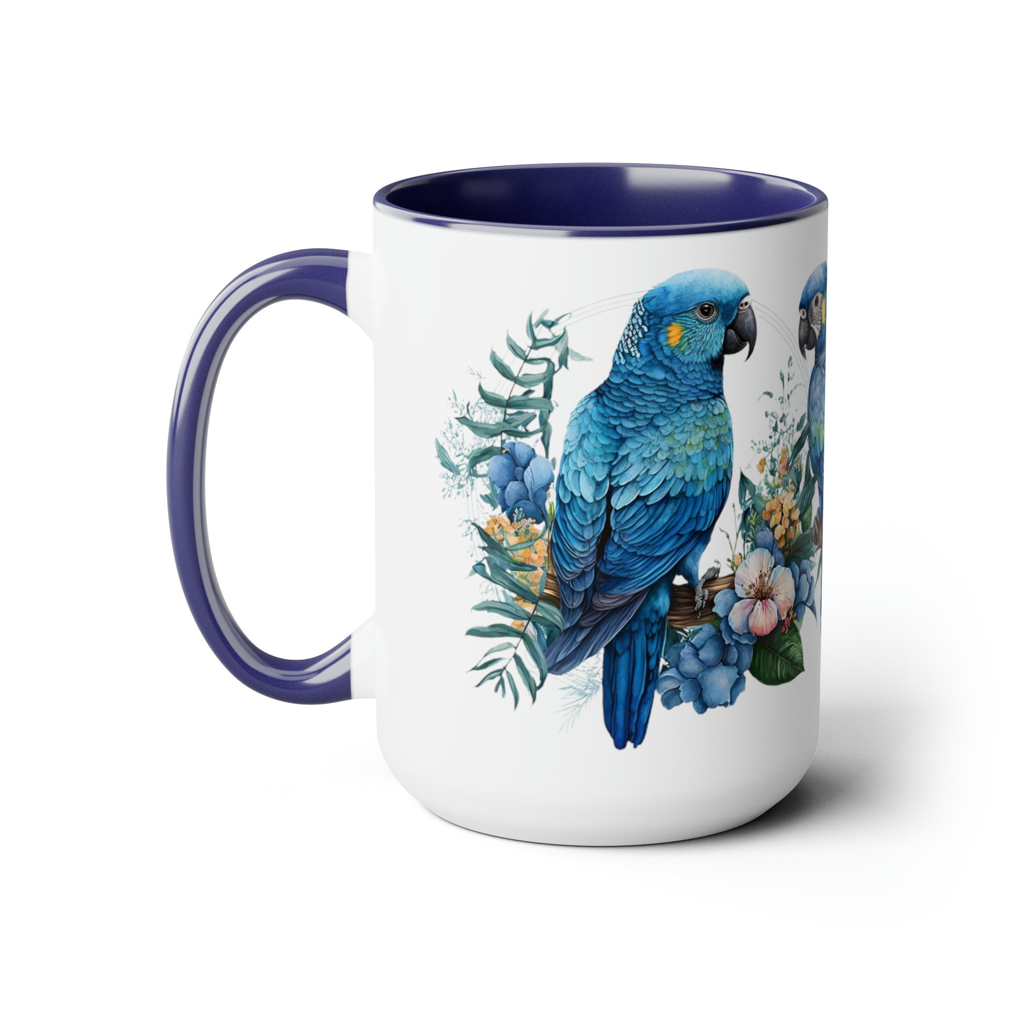 Blue Parrot Mug, Parrot Bird Dinnerware for Tropical Bird Mom ...