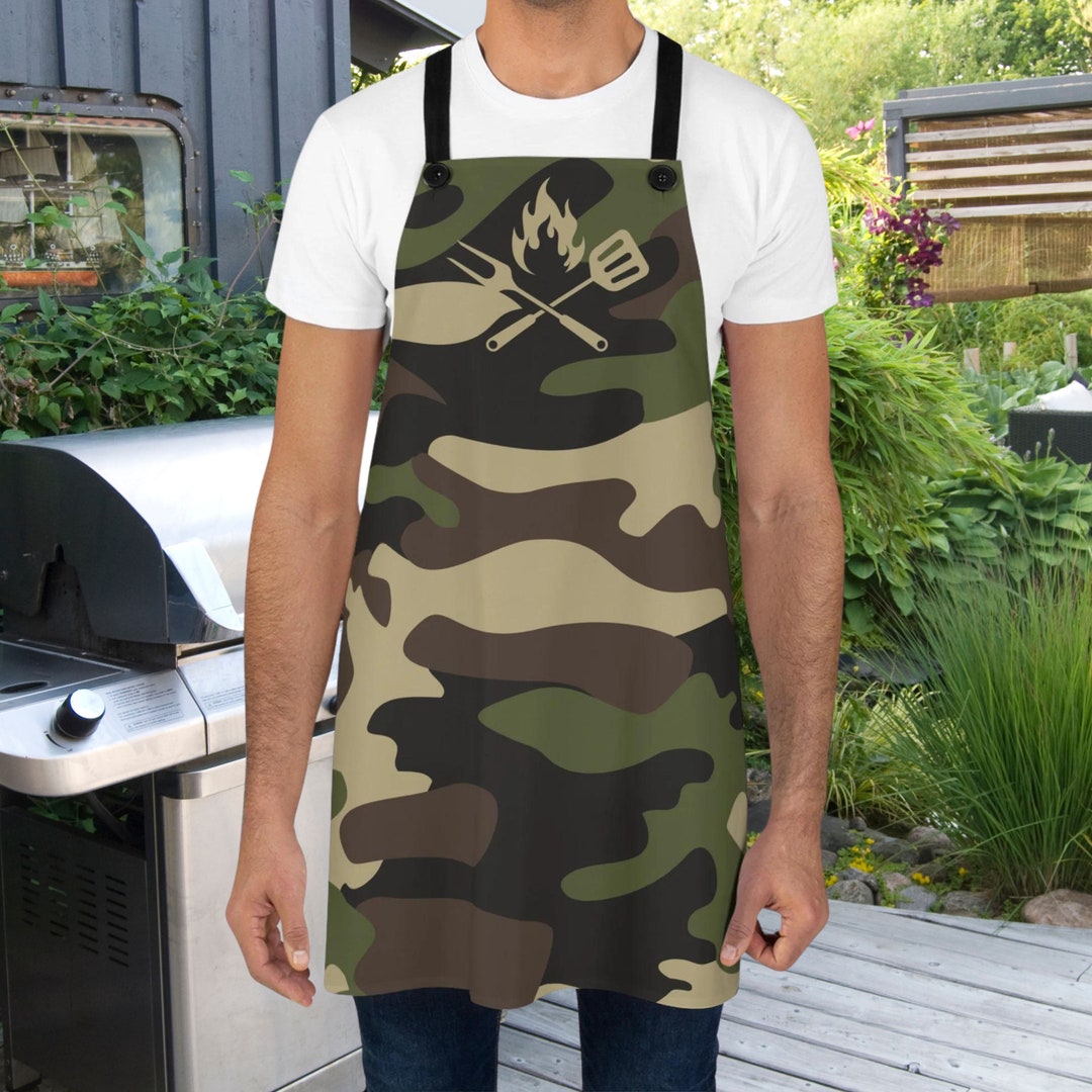 Camouflage Apron Outdoor Summer Grill Picnic Accessories Dad Chef ...