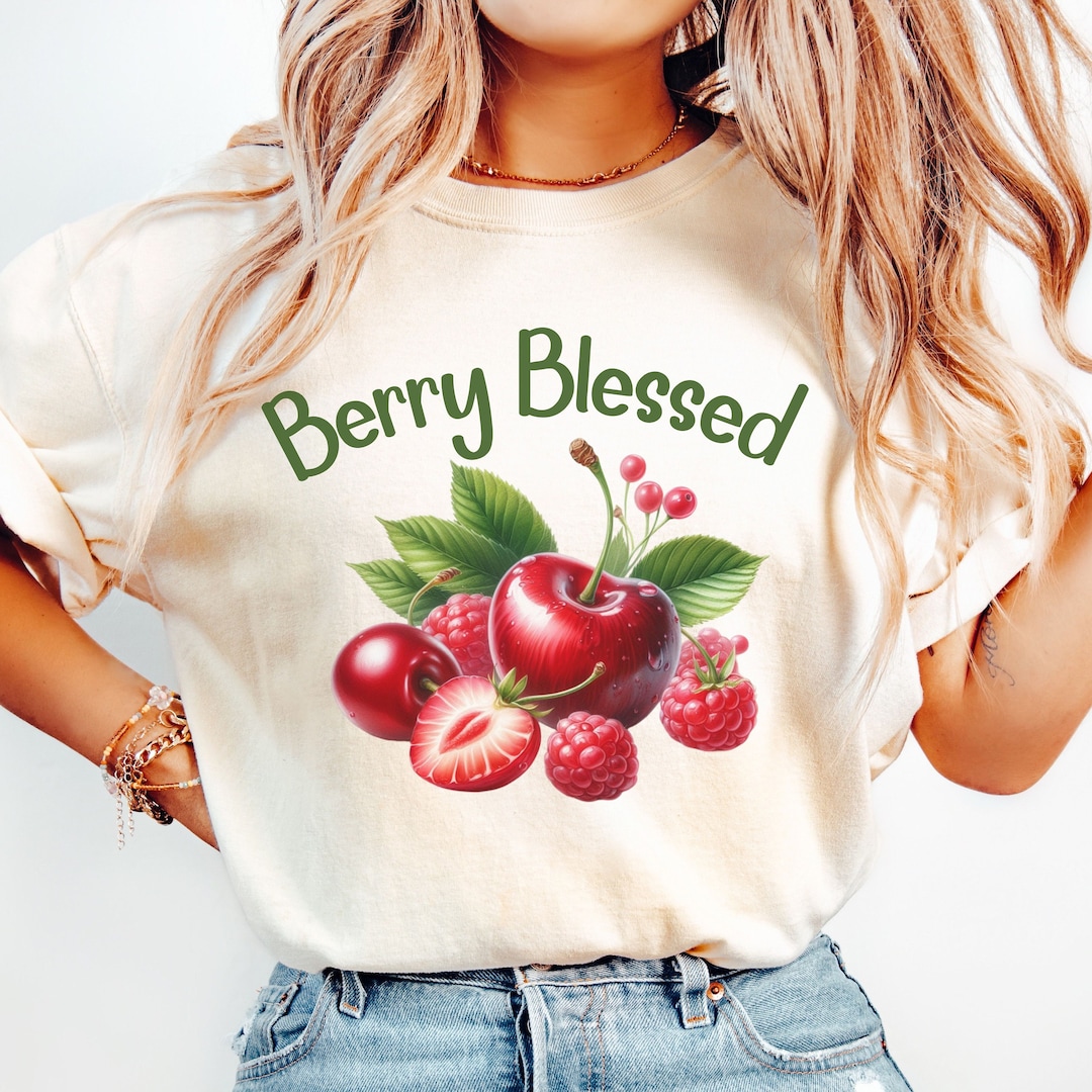 Berry Blessed Comfort Colors T-shirt, Cherry Strawberry Raspberry Fruit ...