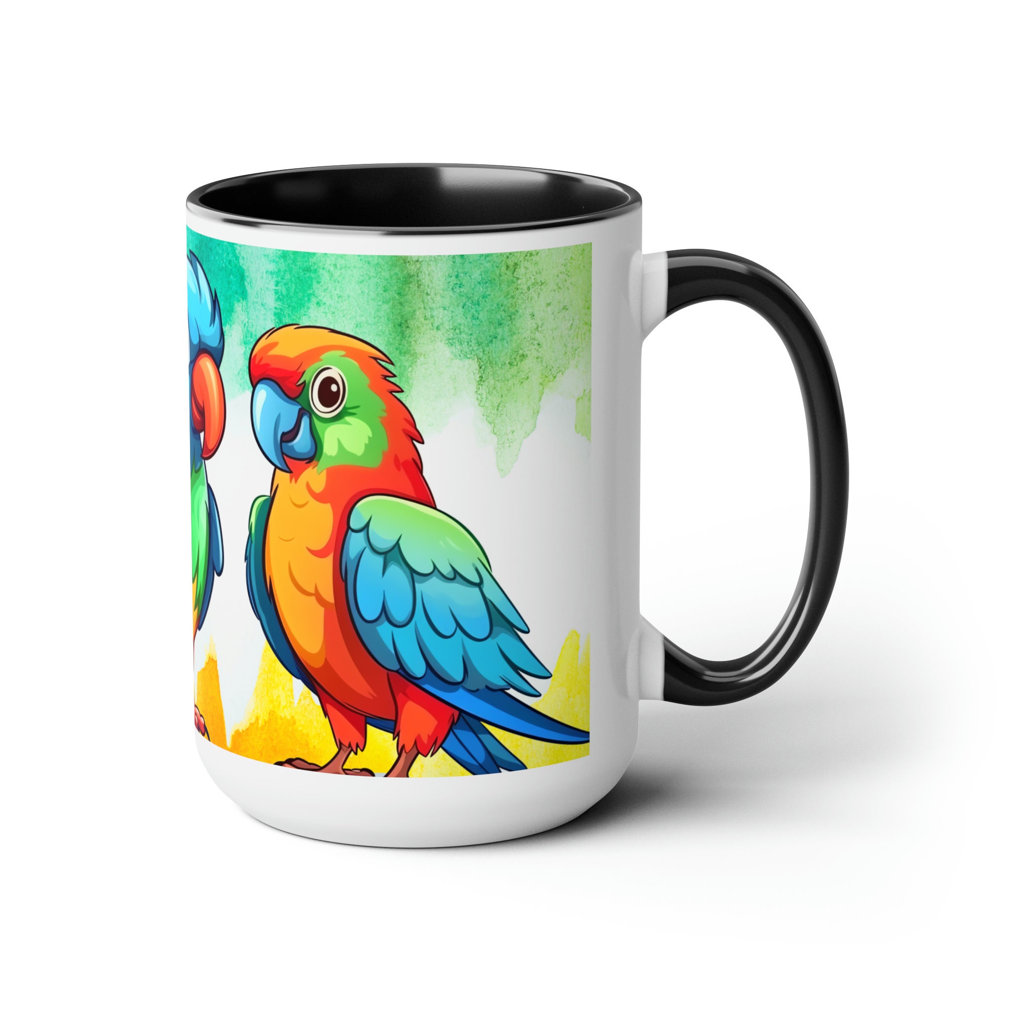 Macaw Parrot Bird Mug, Large Bird Coffee Cup Colorful Drinkware, Bird ...