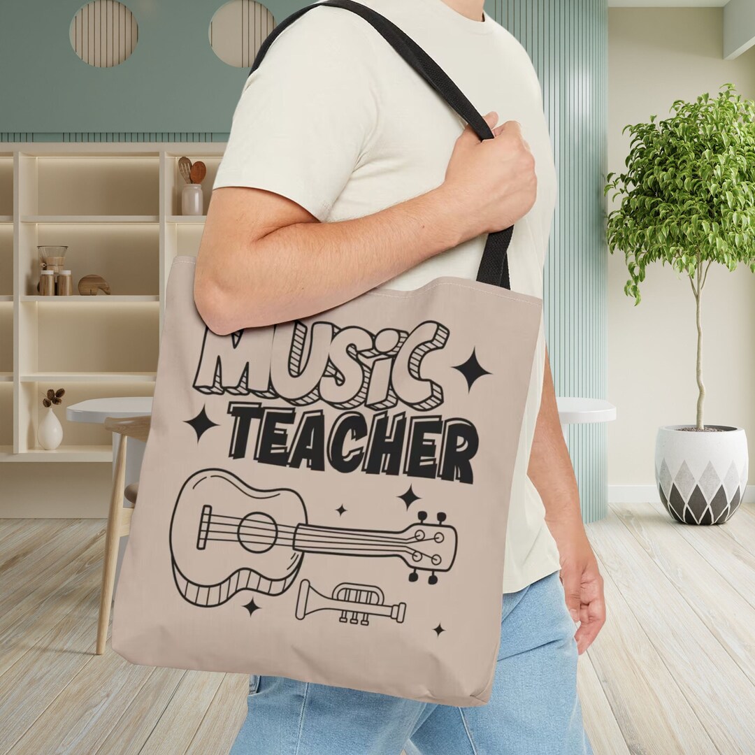 Retro Music Teacher Tote Bag, Schoolteacher Travel Accessories, Unisex ...