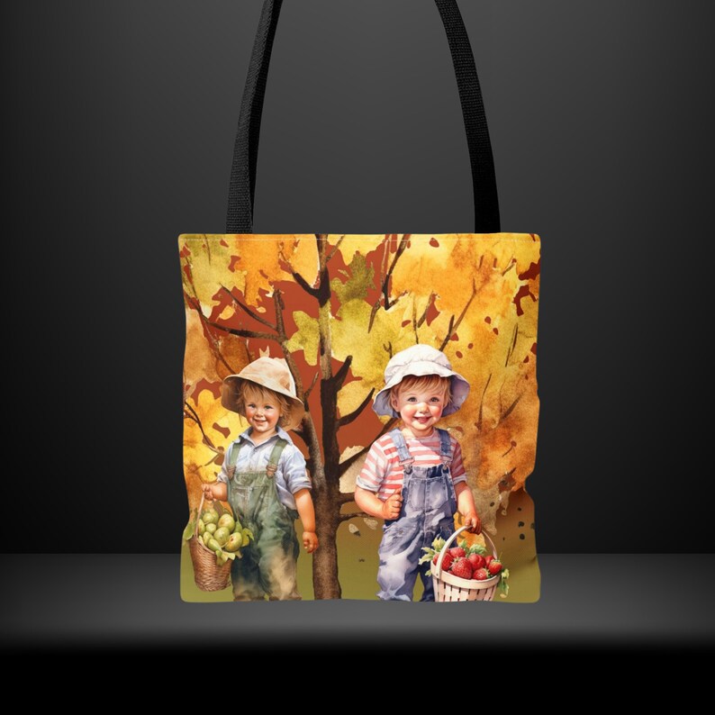 Country Core Farm Boy Tote Bag, Yellow Maple Tree Fall Foliage Apple ...