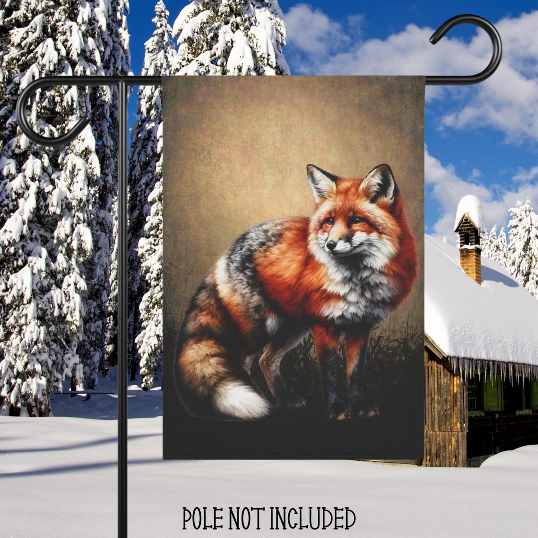 Red Fox Lawn Banner, Anime Animal Outdoor Home Decor, Seasonal Wildlife ...