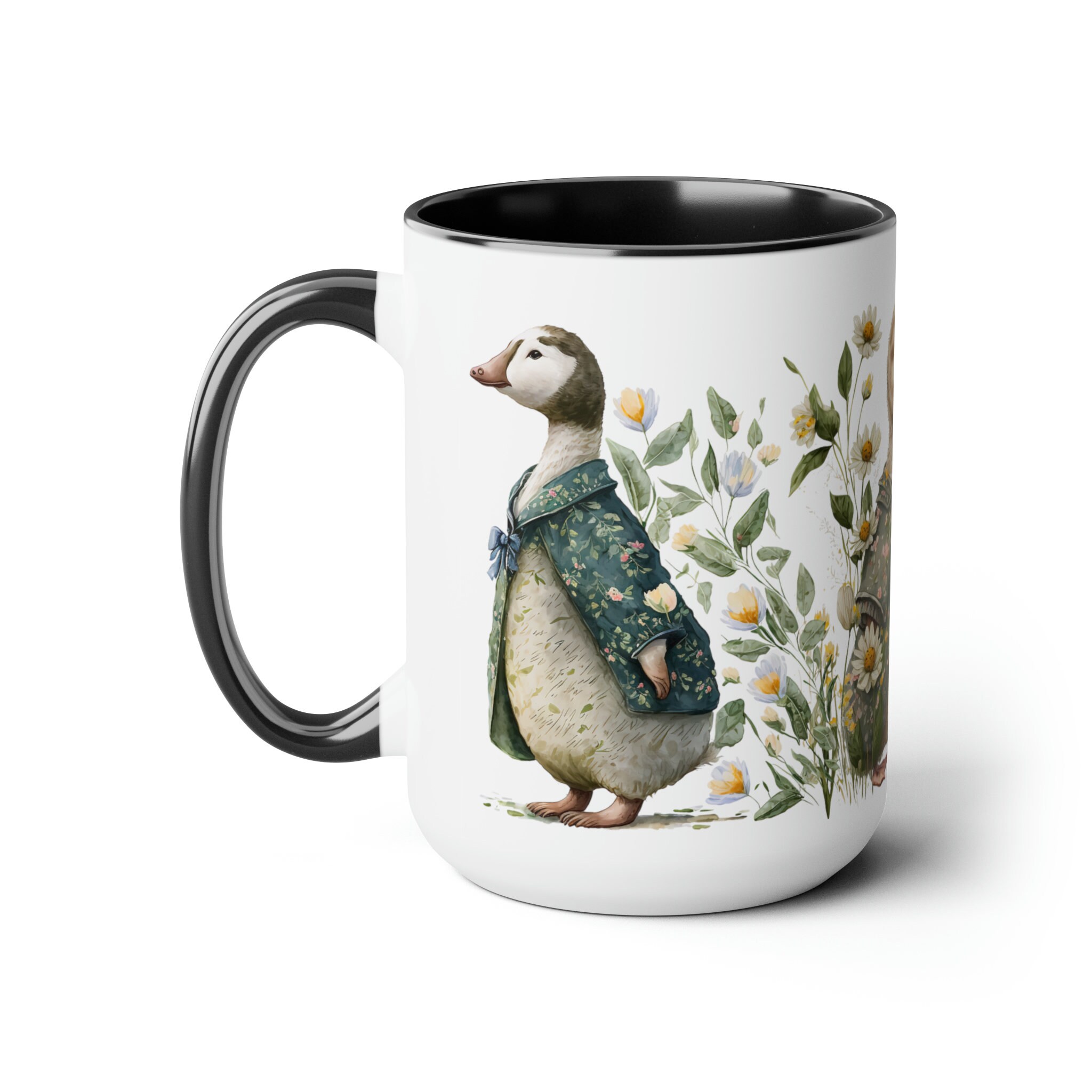 Cottagecore Duck Mug, Large Cottage Core Coffee Cup, Wildflower ...