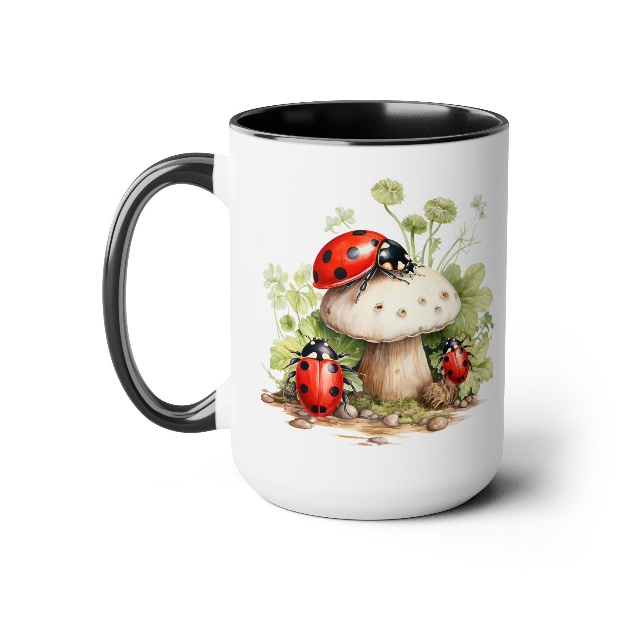 Ladybug Mushroom Mug, Cottage Core Garden Bug Dinnerware, Ladybug Gift ...