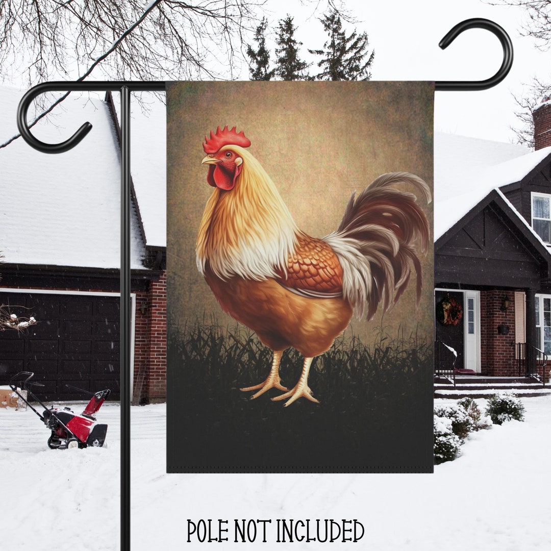 Farm Rooster Garden Banner, Outdoor Homestead Farmcore Home Decor ...