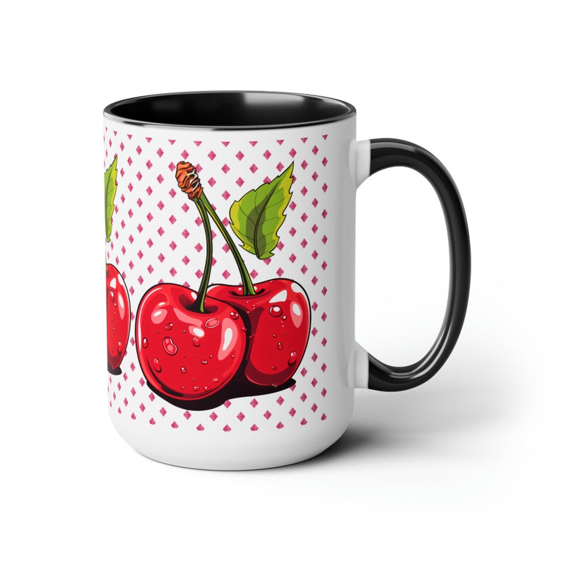 Retro Cherry Mug, Vintage Aesthetic Diamond Berry Dinnerware Home Decor ...