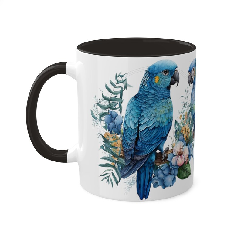 Blue Parrot Bird Mug, Parrot Bird Home Decor, Wildlife Kitchen Dishes ...