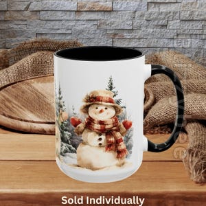 Snowman Mug, Christmas Holiday Coffee Cup Drinkware Seasonal Home Decor ...