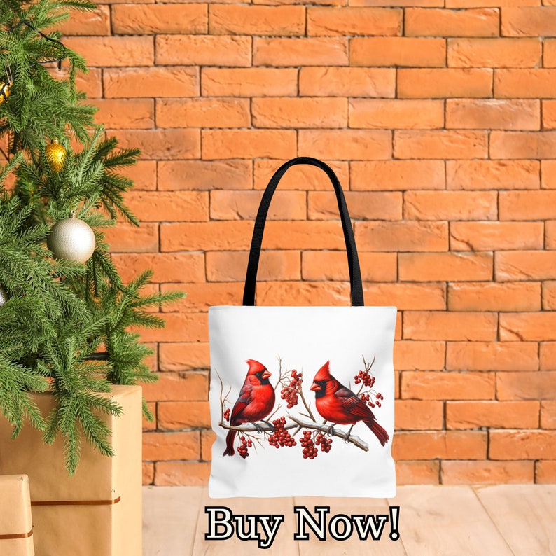 Cardinal Bird Tote Bag Winter Red Bird Travel Bag Wildlife - Etsy