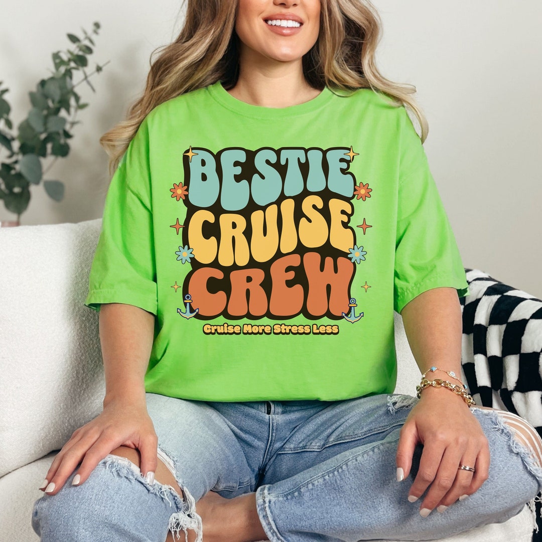 Bestie Cruise Crew T-shirt, Girls Vacation Retro Graphic Tee Shirt Gift ...