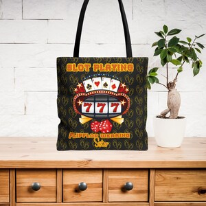 Slot Playing Flipflop Wearing Sister Tote Bag, Personal Gift for Casino ...