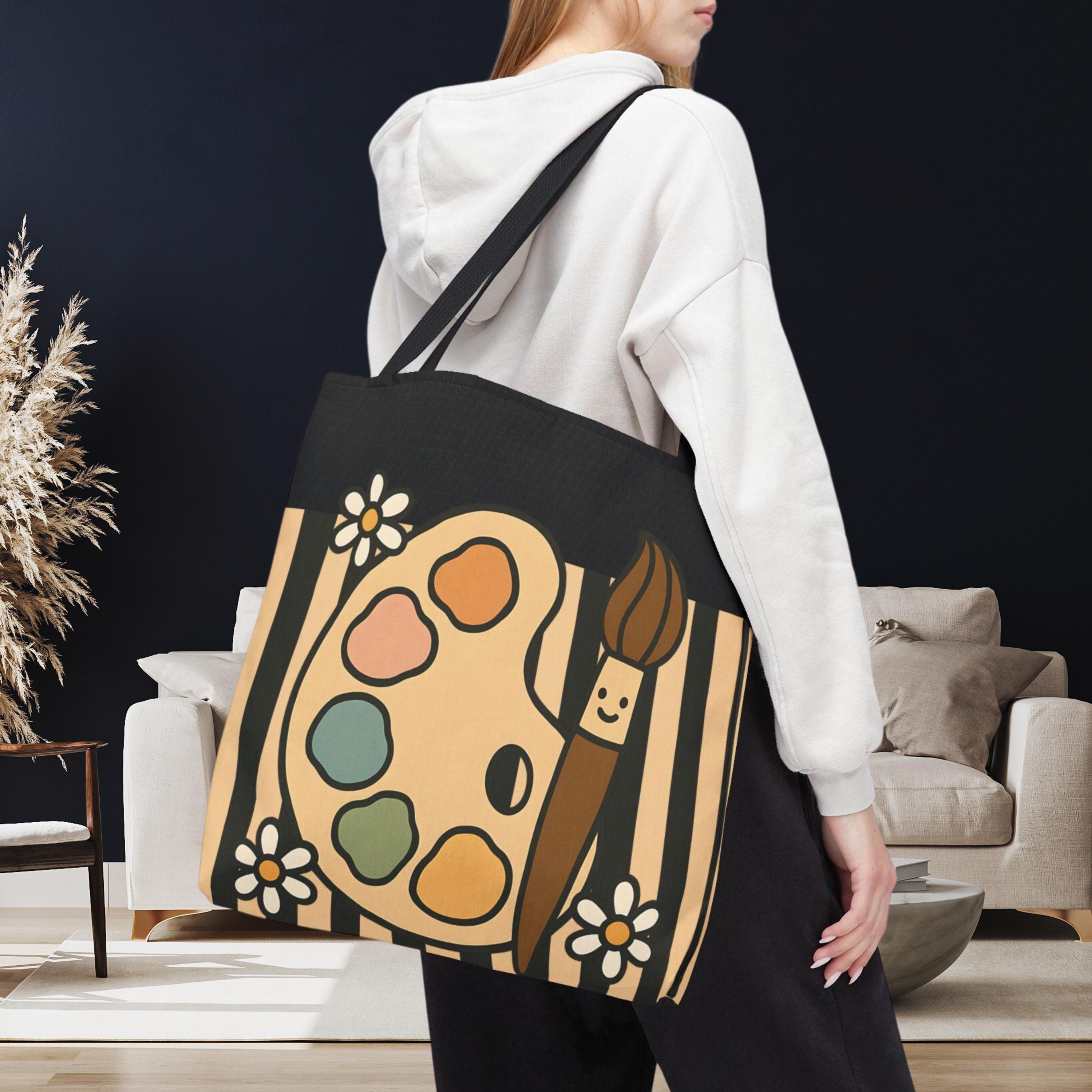 Art Supply Painter Tote Bag, Art Teacher Back to School Workbag, Cute ...