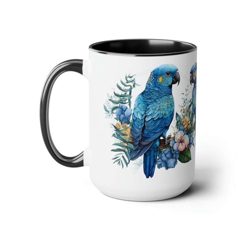 Blue Parrot Mug, Parrot Bird Dinnerware for Tropical Bird Mom ...