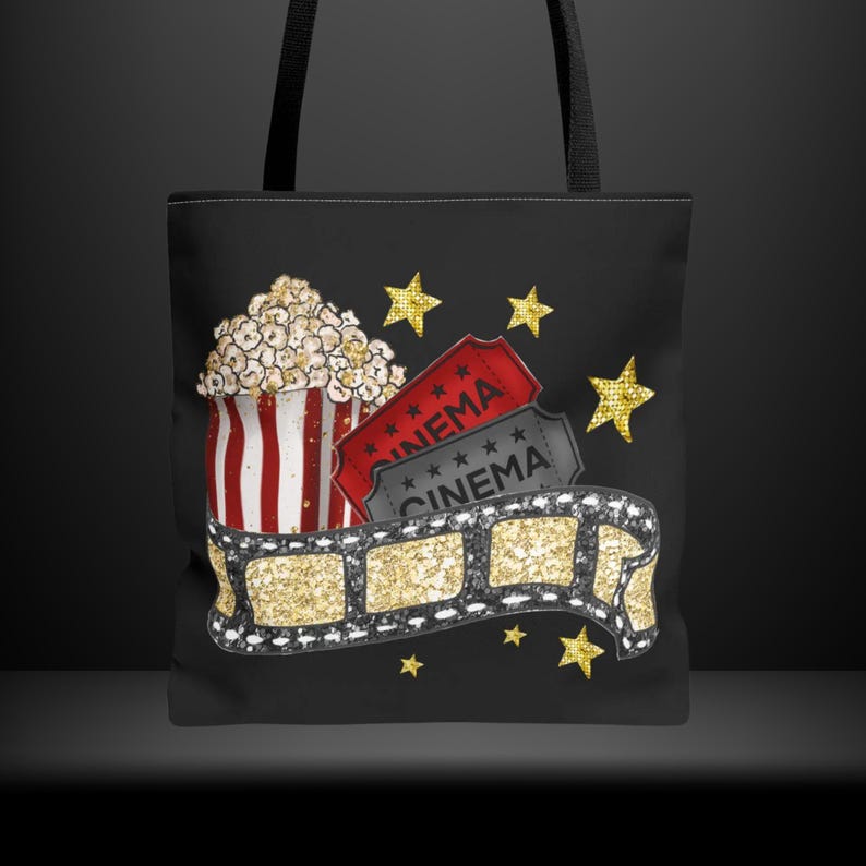 Movie Time Glam Tote Bag, Cinema Movie Theater Party Favor Refreshment ...
