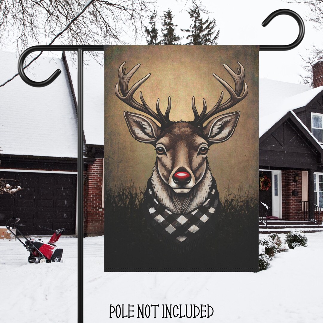 Anime Animal Buck Outdoor Lawn Banner, Deer Yard Flad Home Decor Gift ...