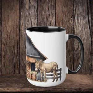 Donkey Mug Farm Coffee Cup Dinnerware Dishes for Homesteader Rustic ...