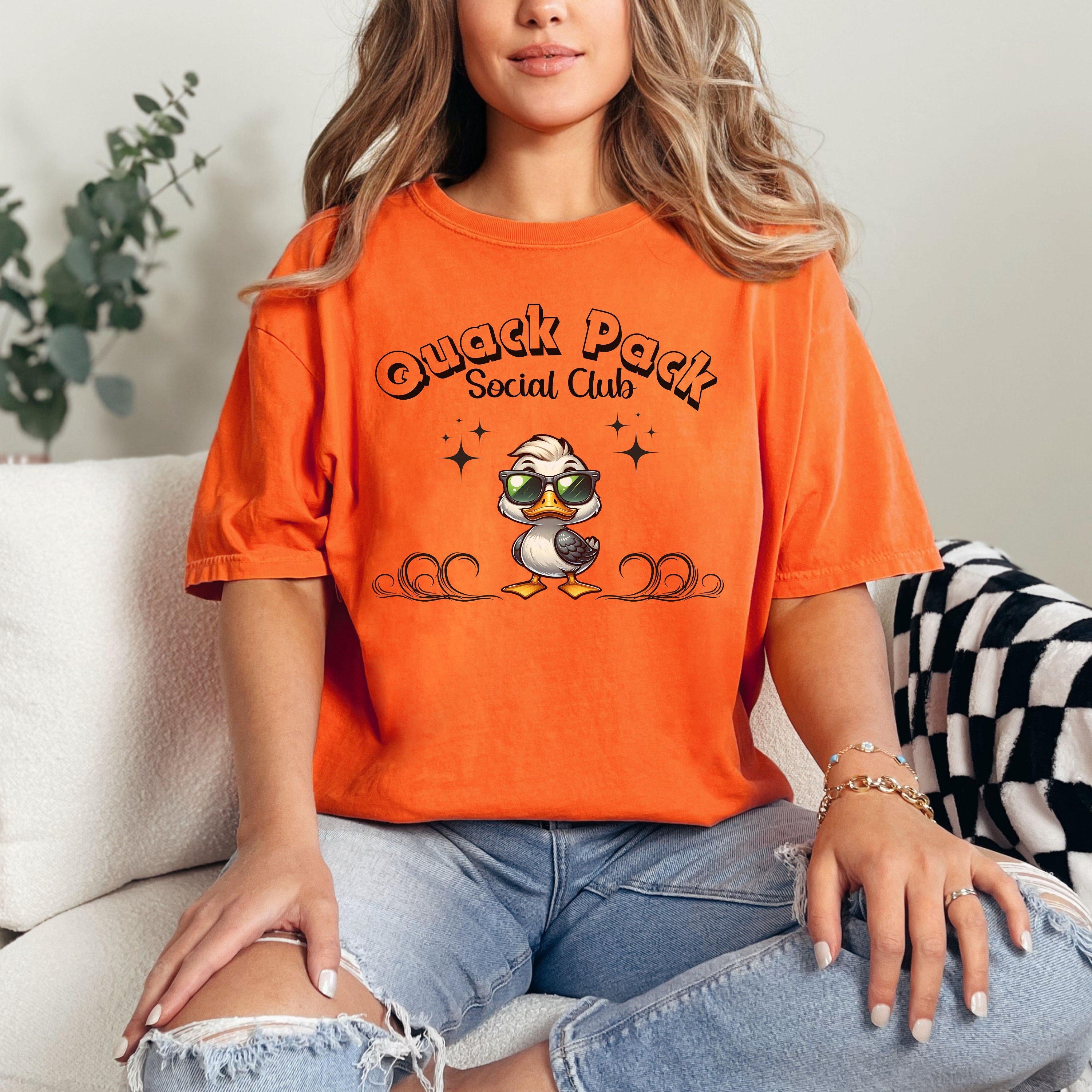 Quack Pack Social Club T-shirt, Funny Duck Graphic Tee Shirt, Unisex ...