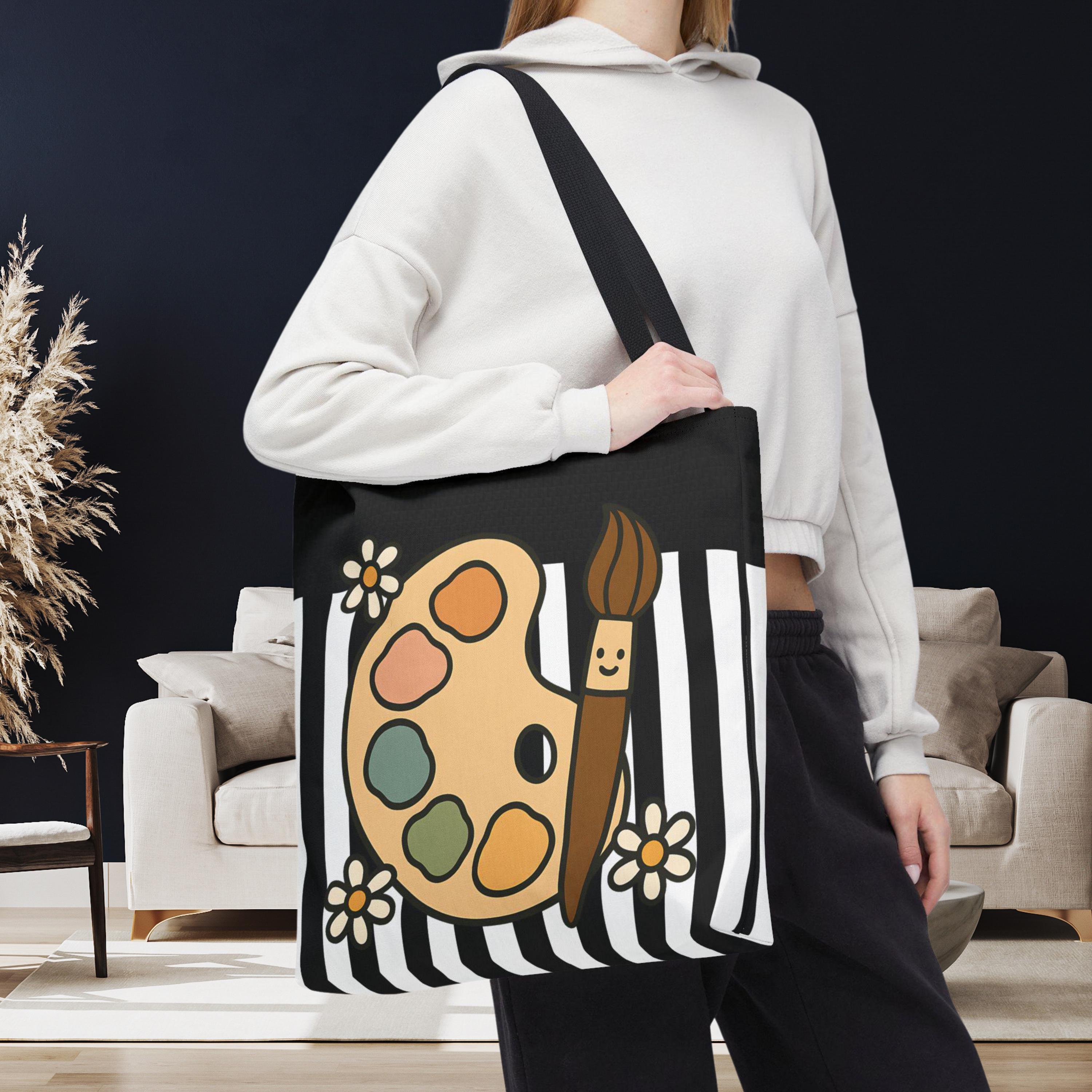 Art Supply Painter Tote Bag, Art Teacher Back to School Workbag, Cute ...