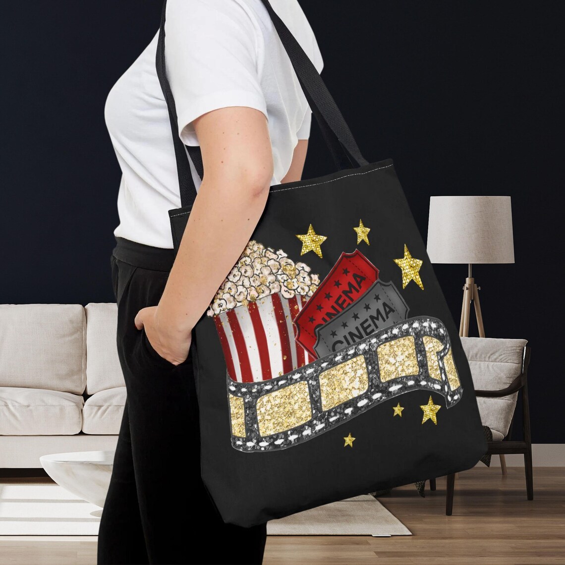 Movie Time Glam Tote Bag, Cinema Movie Theater Party Favor Refreshment ...