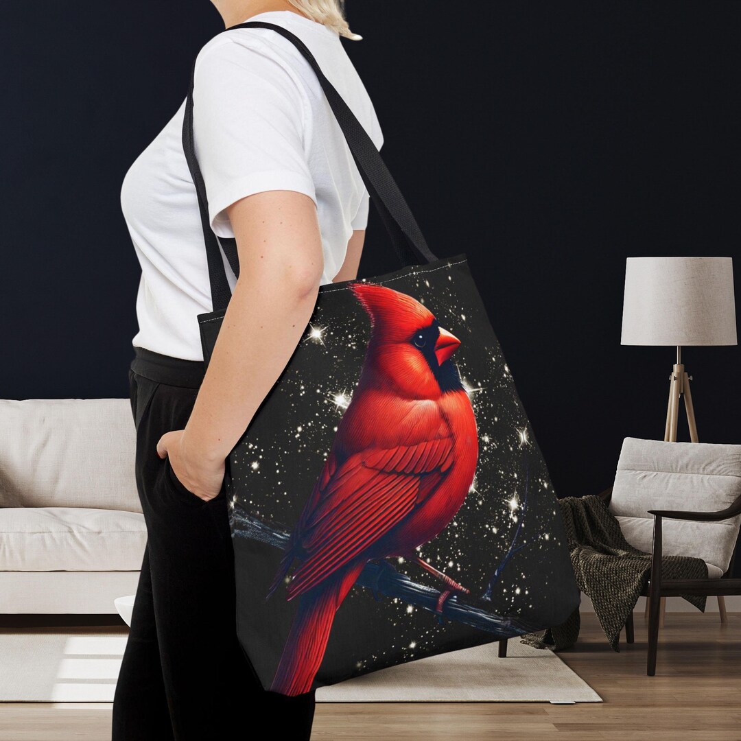Cardinal Bird Night Tote Bag, Wildlife Nature Lover Reusable Shopping ...