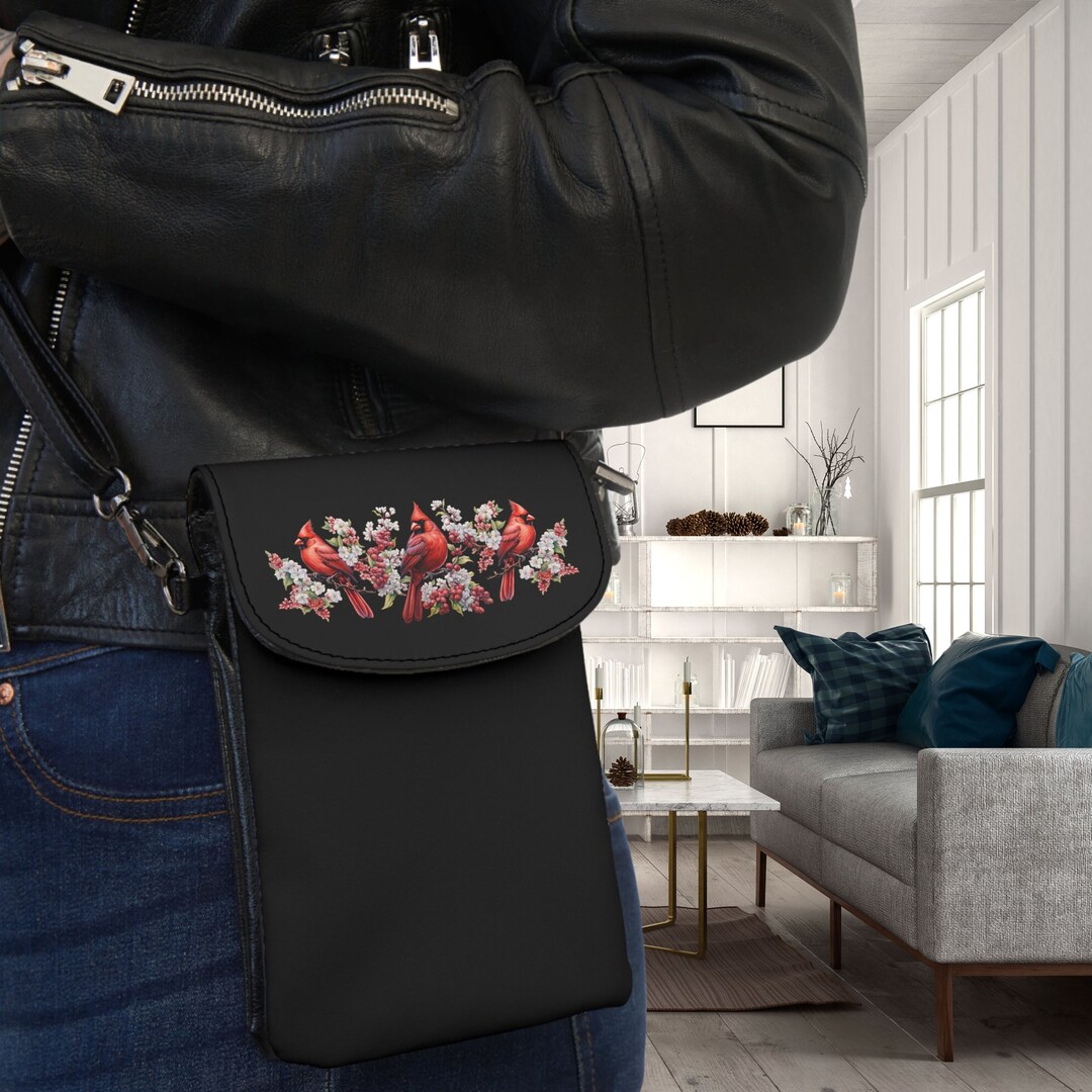 Cardinal Bird Small Cell Phone Wallet, Red Bird Ladies Accessories ...