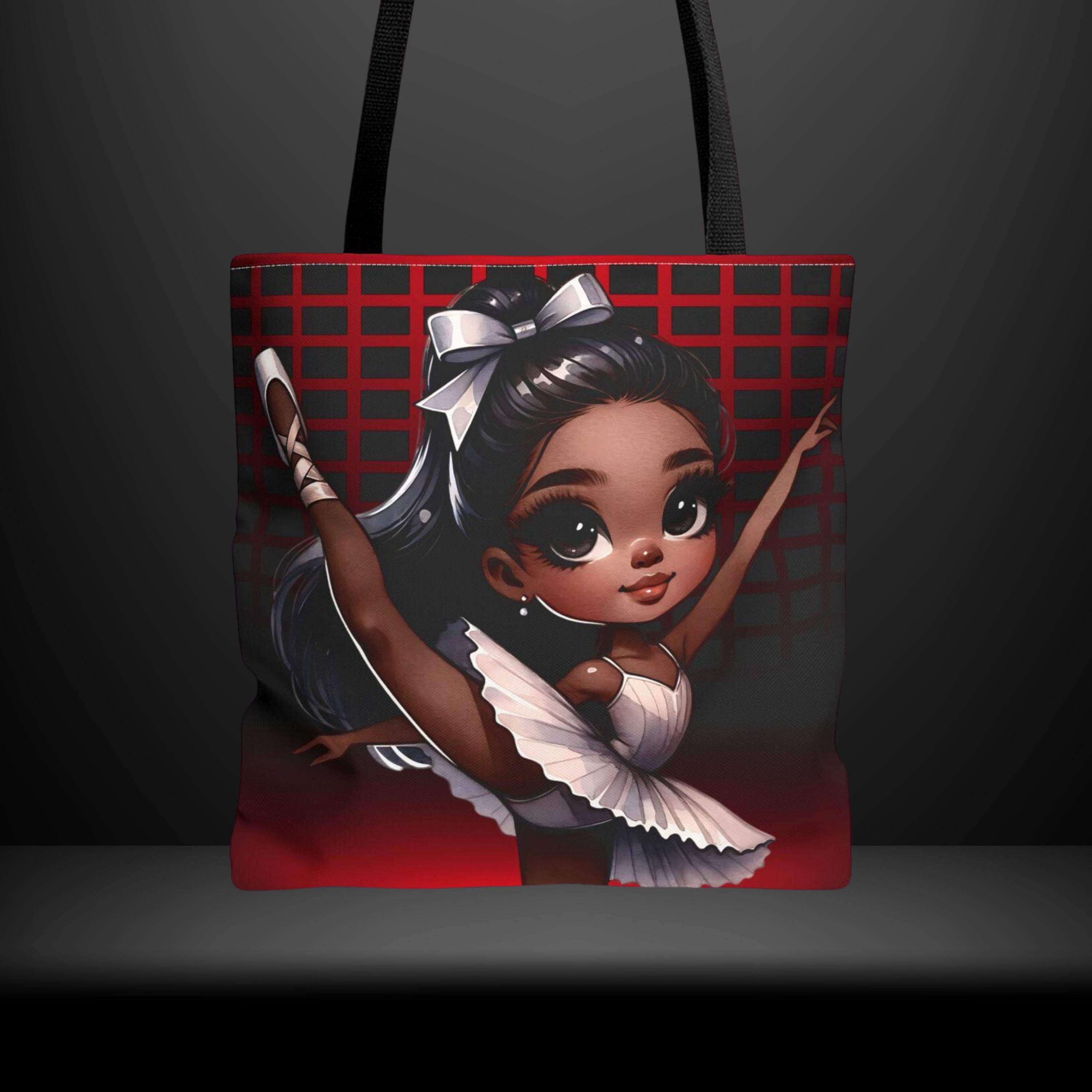 Black Girl Ballerina Tote Bag, Cute Dance Student Ballerina Bookbag ...