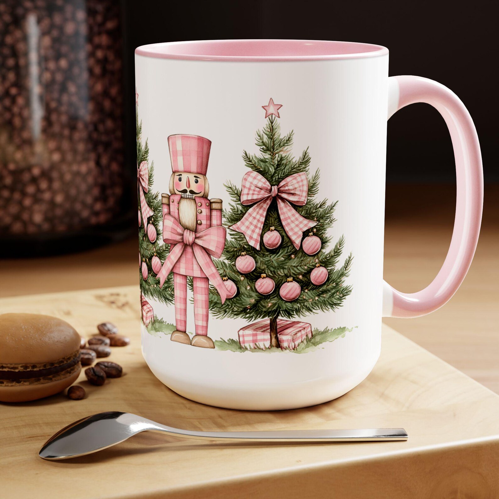 Nutcracker Christmas Pink Coquette Mug, Xmas Holiday Party Favor Door ...