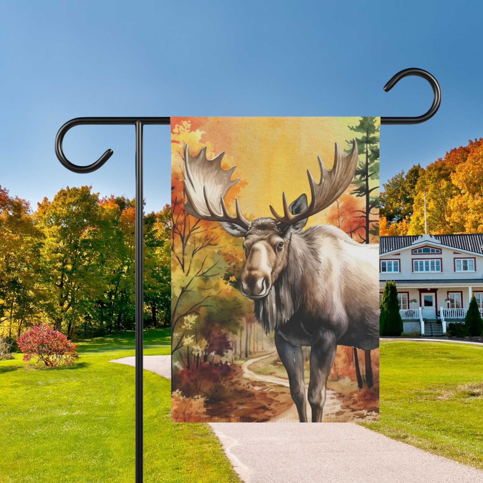 Bull Moose Garden Flag, Wildlife Nature Lover Forest Animal Lawn Banner ...
