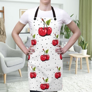 Retro Cherry Apron, Berry Kitchen Accessories, Vintage Aesthetic New ...