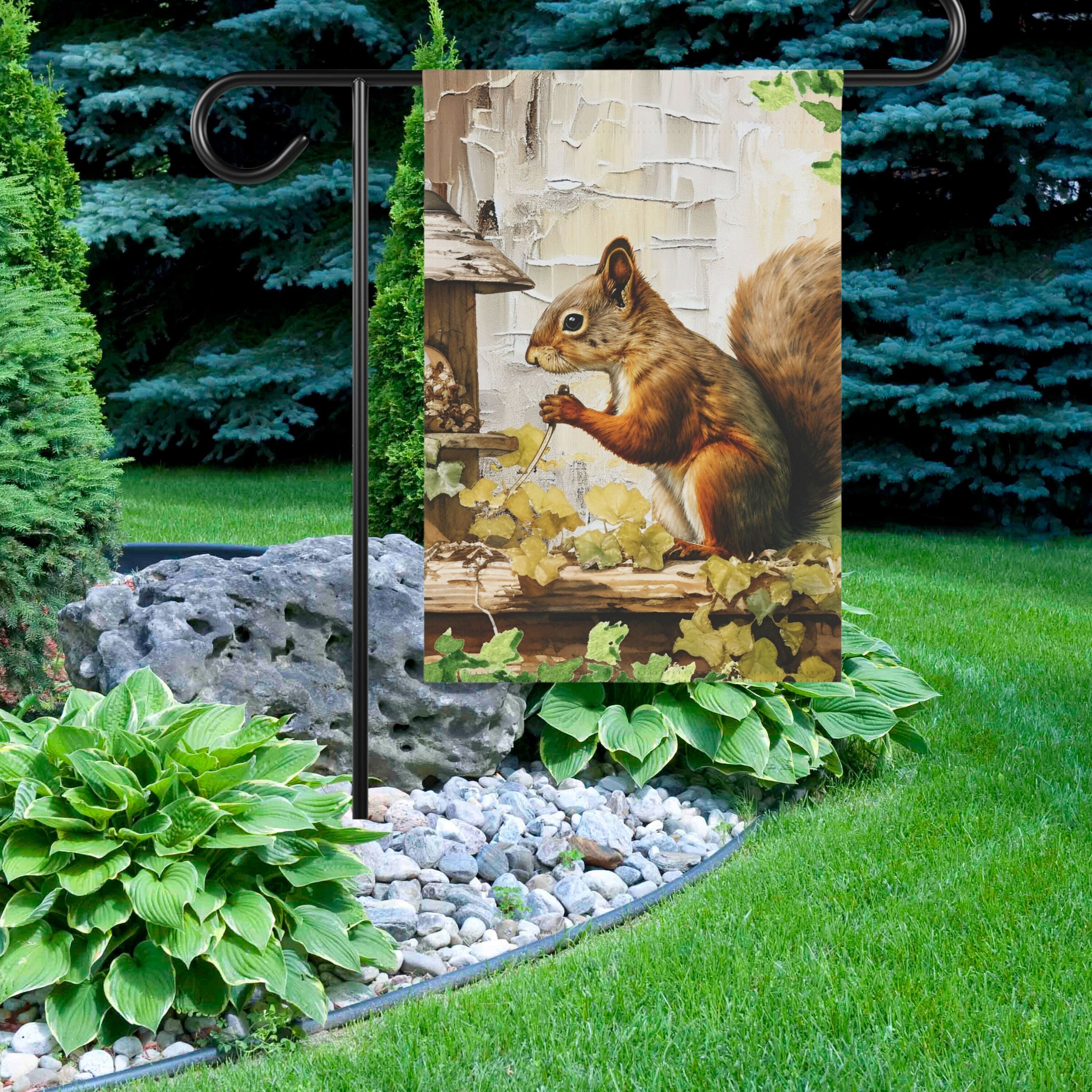 Cottagecore Squirrel Flag, Wildlife Forest Animal Outdoor Home Decor ...