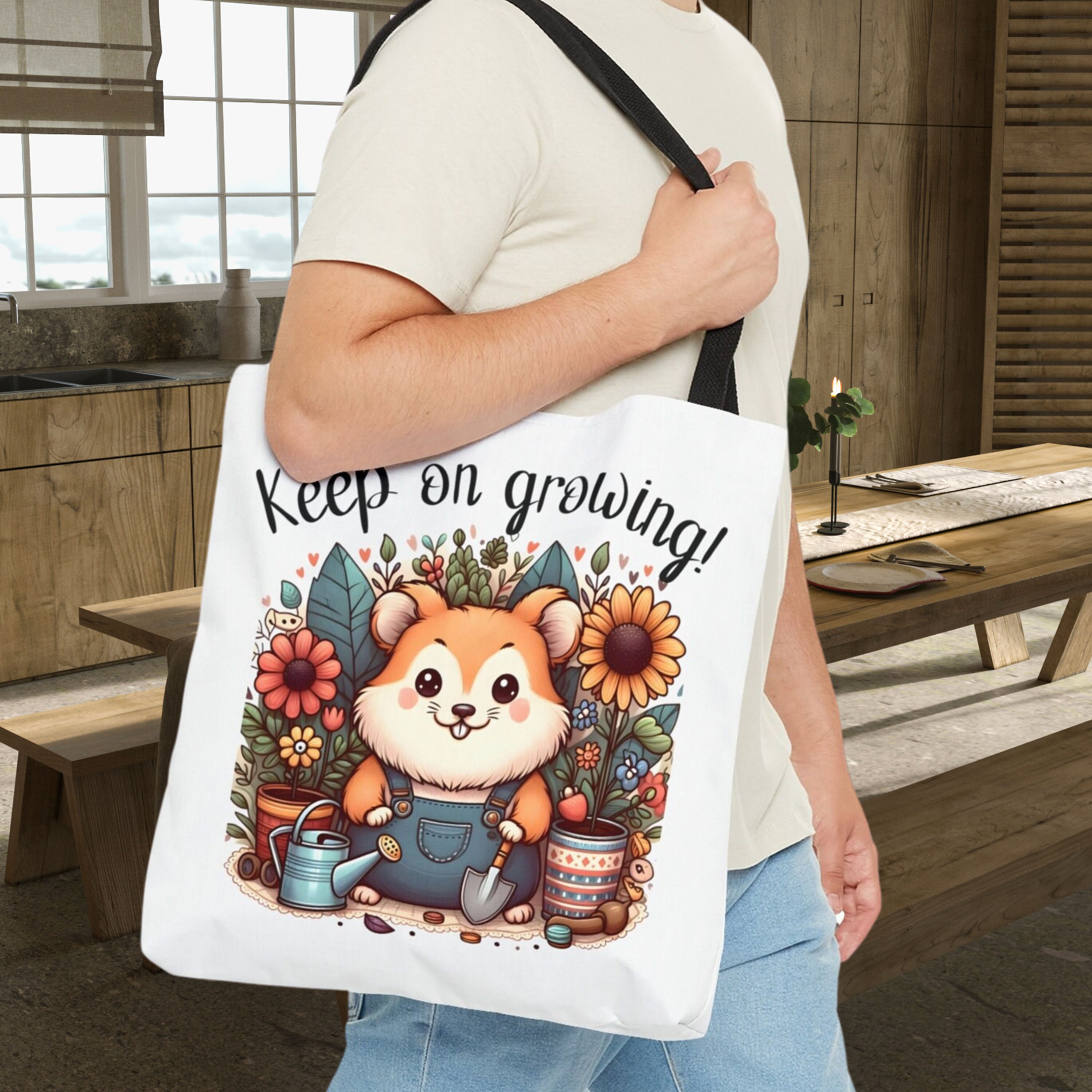 Cute Garden Beaver Tote Bag, Inspirational Pun Bookbag Party Favor ...