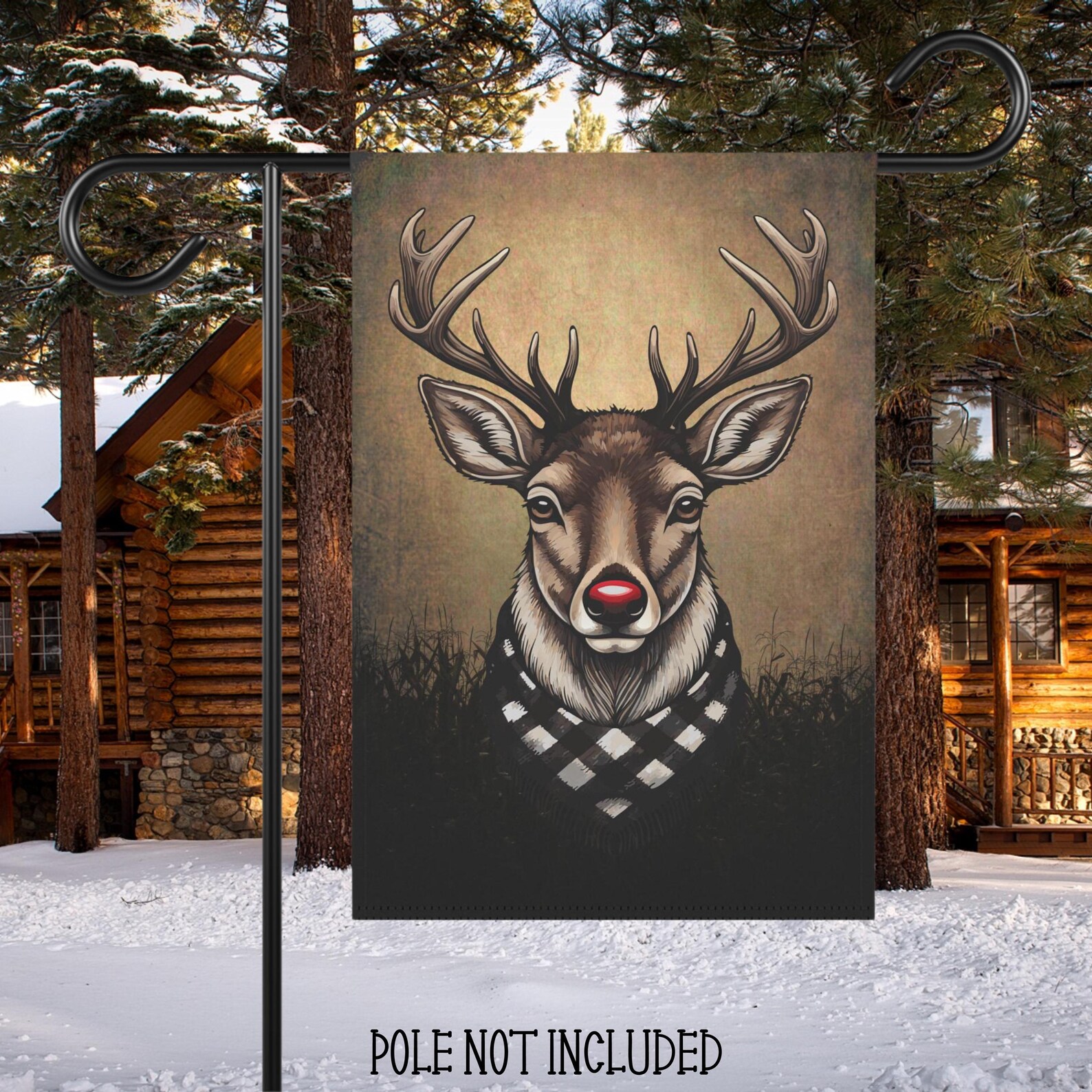 Reindeer Anime Animal Buck Outdoor Lawn Banner, Deer Yard Flad Home ...