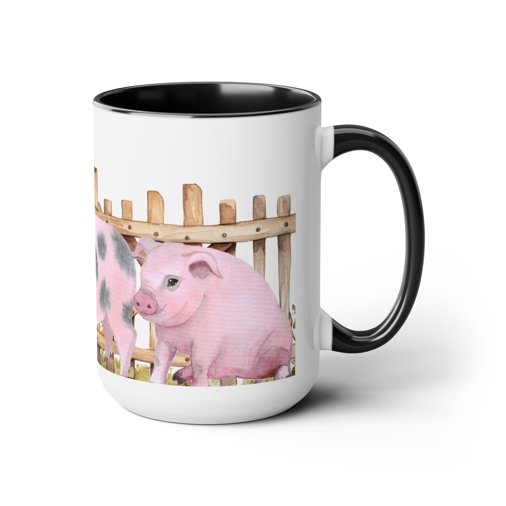 Pig Farm Mug, Cute Piglet Coffee Cup Drinkware Country Farmer Kitchen ...