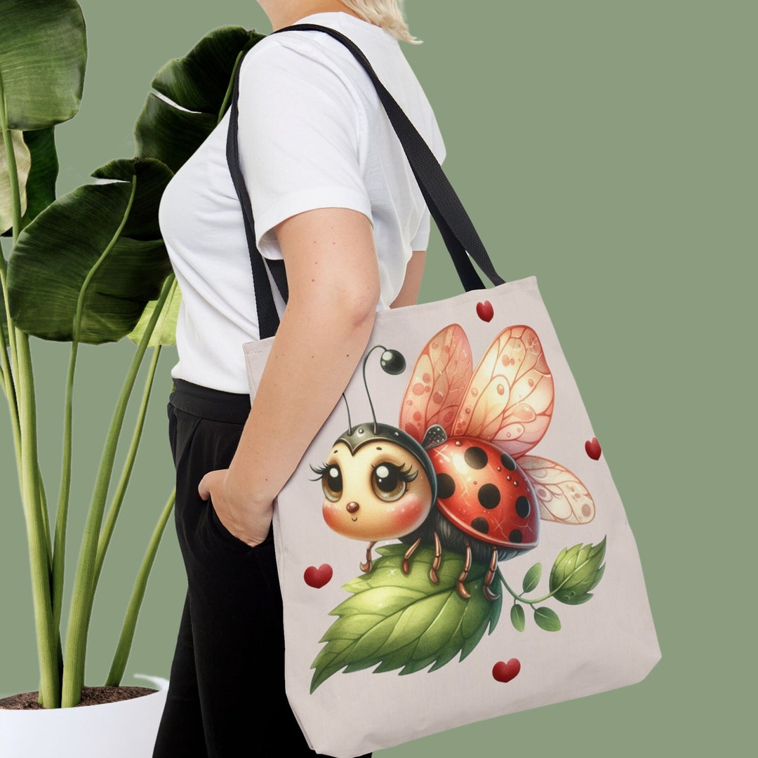 Ladybug Heart Tote Bag, Large Garden Insect Bag, Spring Gardener Gift ...