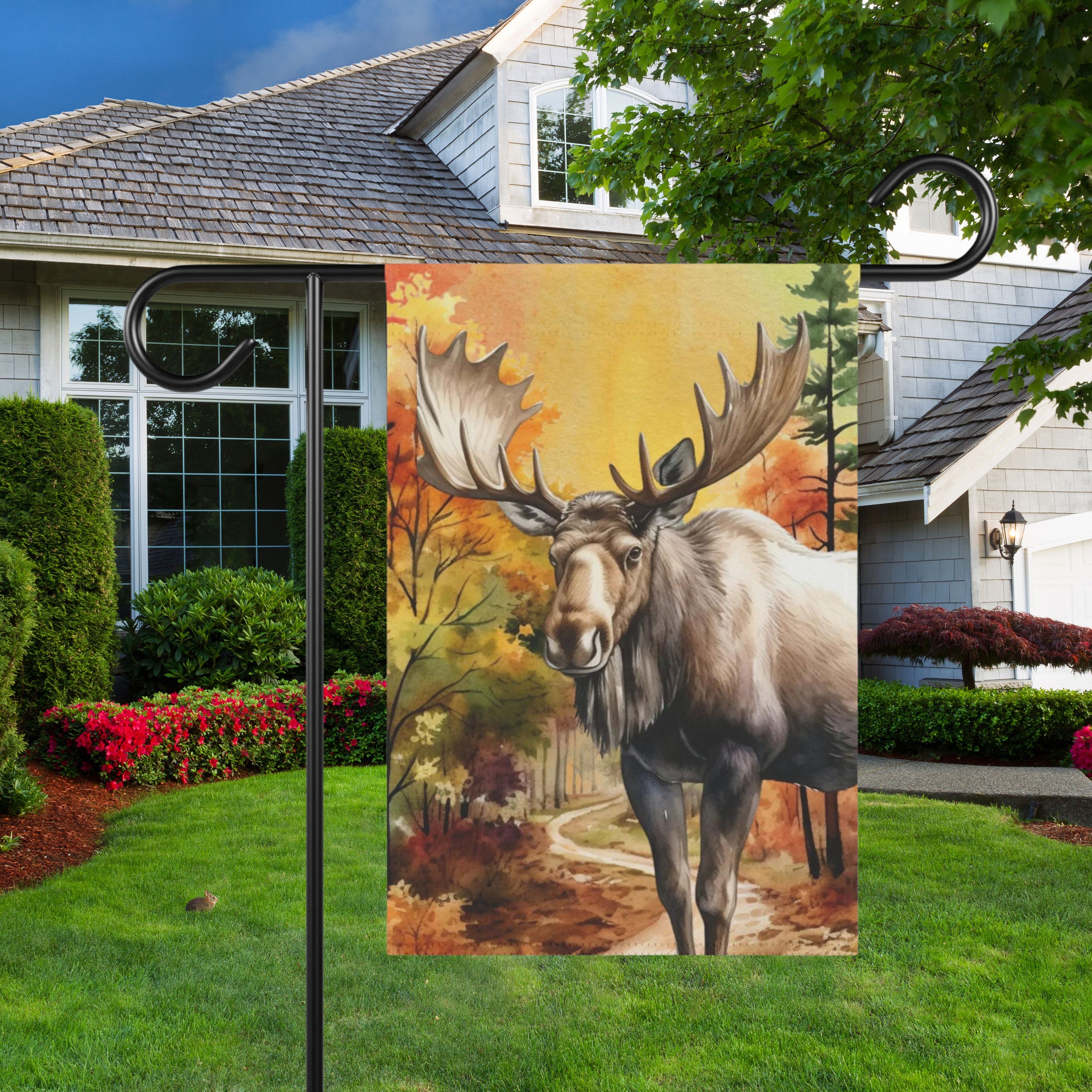 Bull Moose Garden Flag, Wildlife Nature Lover Forest Animal Lawn Banner ...