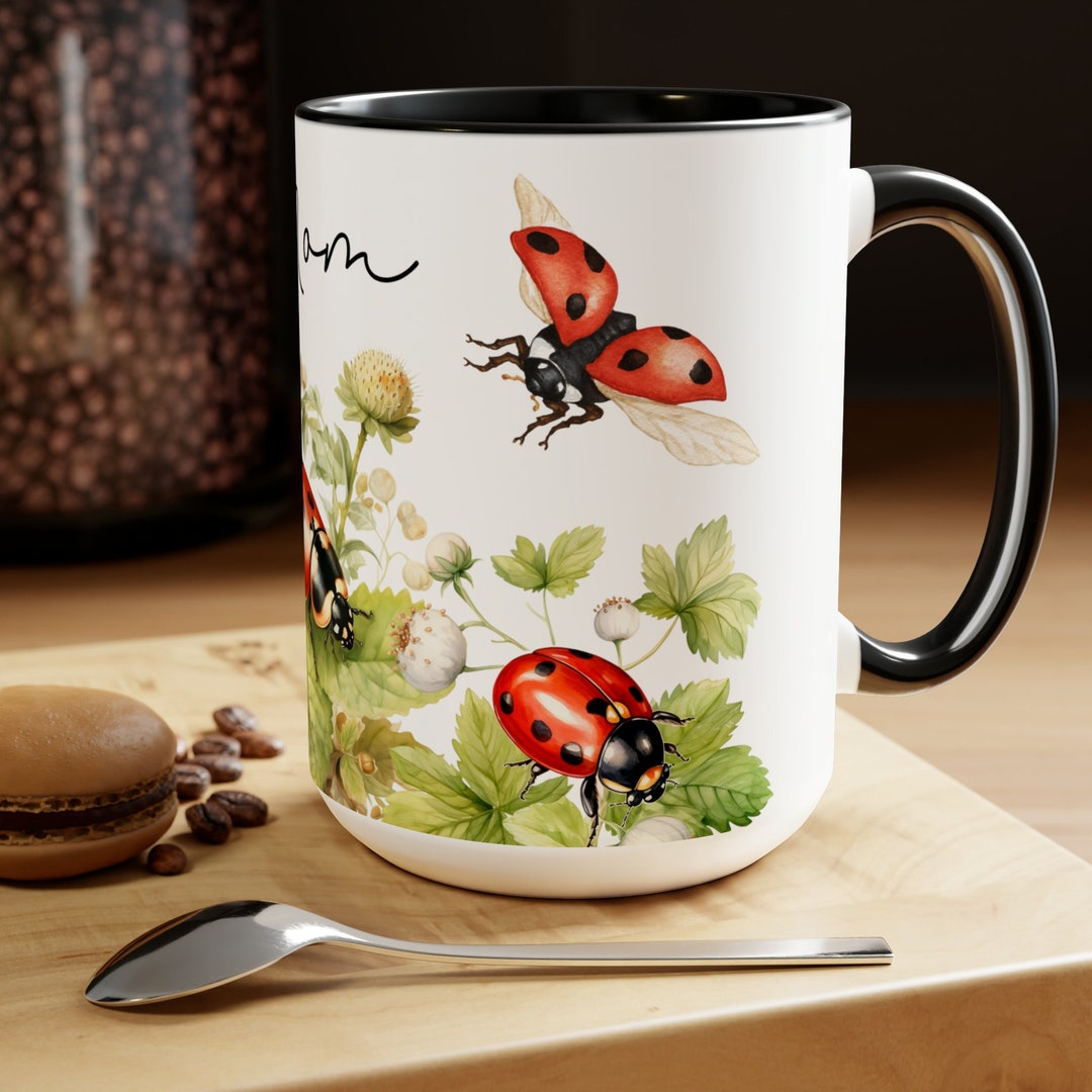Mom Ladybug Mug, Large Coffee Cup Gardener Mom Gift Idea, Mother's Day ...