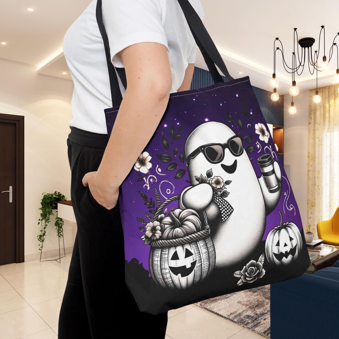 Bougee Halloween Ghost Tote Bag, Retro Student Pumpkin Holiday Party ...