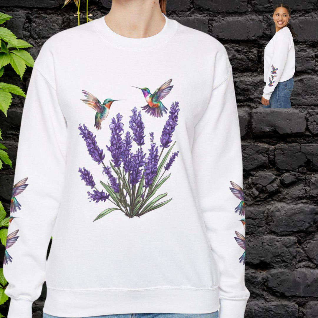 Hummingbird Lilac Sweatshirt, Purple Lilac Bird Watcher Gift, Love ...