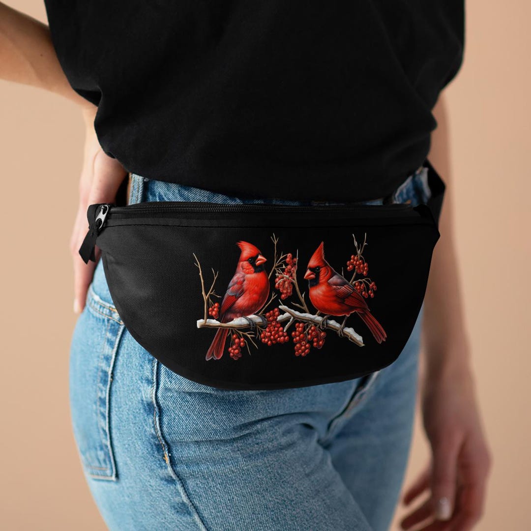 Cardinal Fanny Pack, Red Bird Waist Bag, Nature-inspired Animal Travel ...