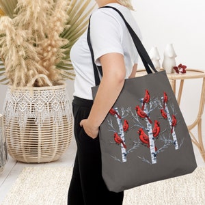 Cardinal Bird Tote Bag, Red Bird Large Travel Bag, Birdwatcher Bookbag ...