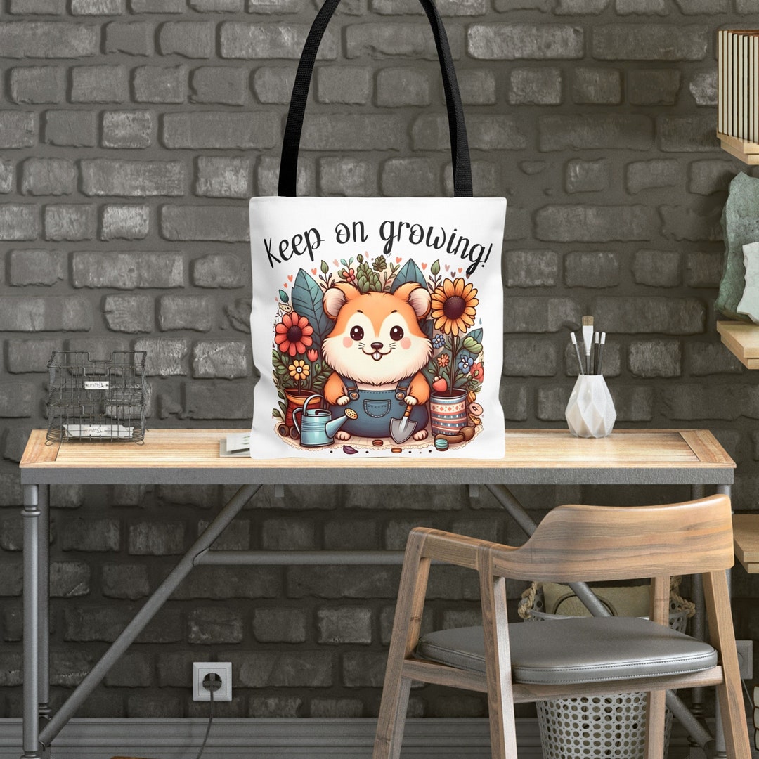 Cute Garden Beaver Tote Bag Inspirational Saying Bookbag Party Favor ...
