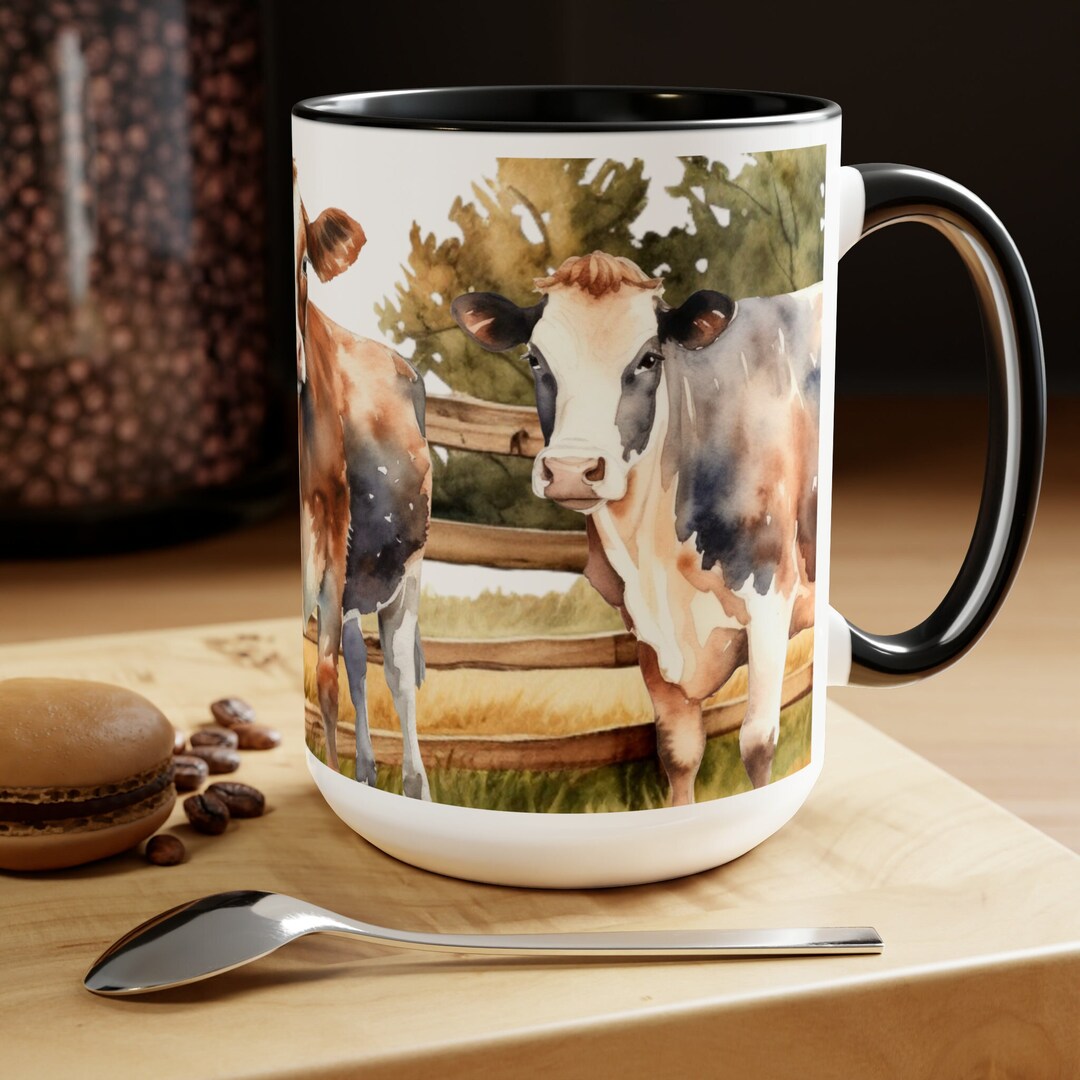 Farm Cow Mug, Large Farmer Coffee Cup Dinnerware Dishes for Homesteader ...