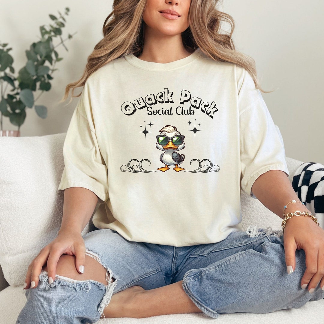 Quack Pack Social Club T-shirt, Funny Duck Graphic Tee Shirt, Unisex ...