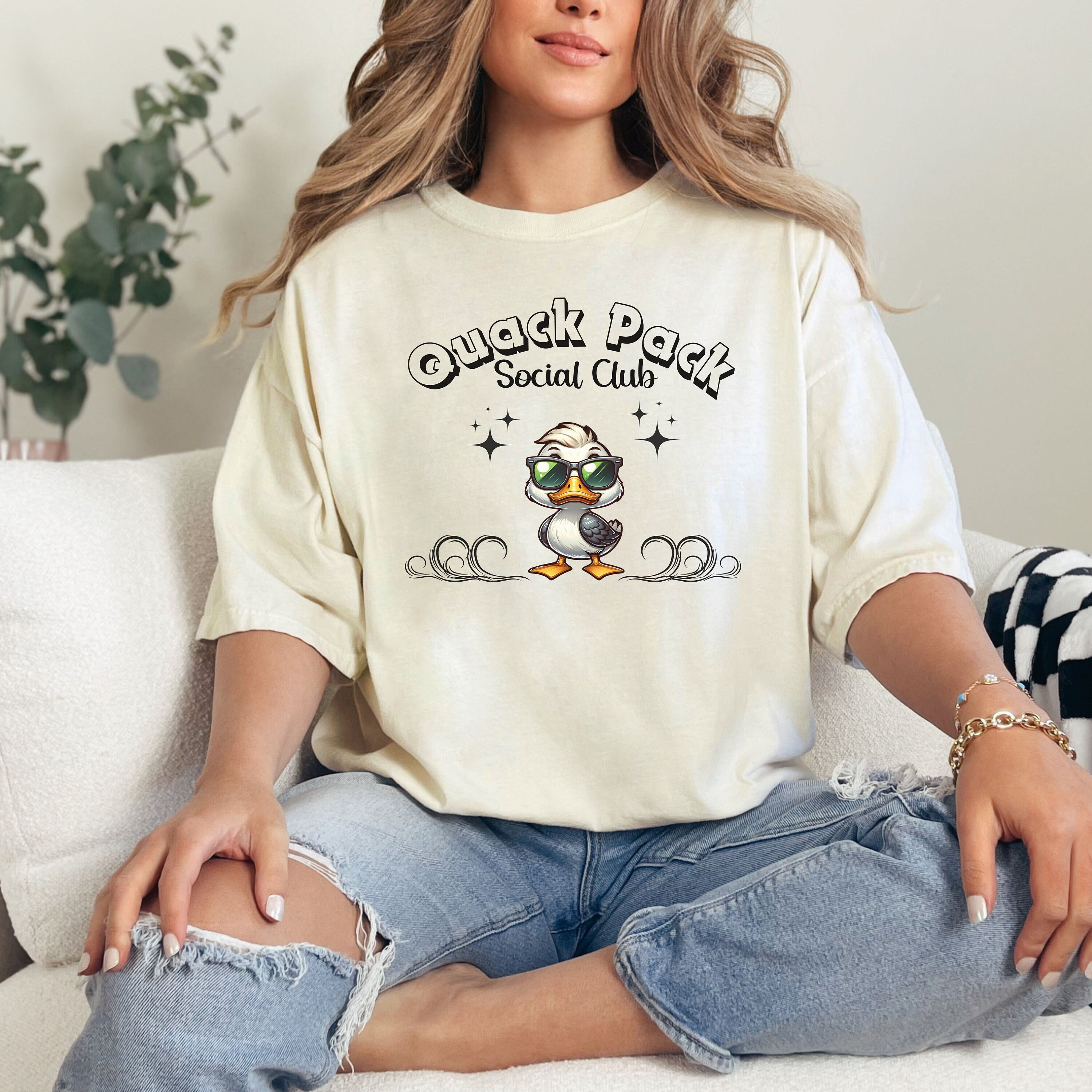 Quack Pack Social Club T-shirt, Funny Duck Graphic Tee Shirt, Unisex ...