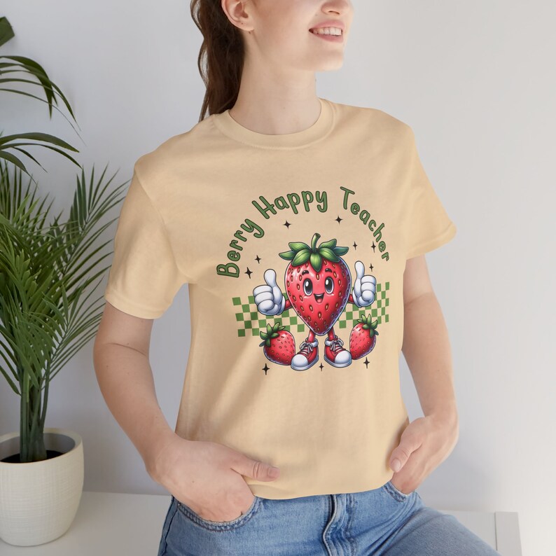 Retro Strawberry Teacher T-shirt, Cute Funny Schoolteacher Saying Pun ...