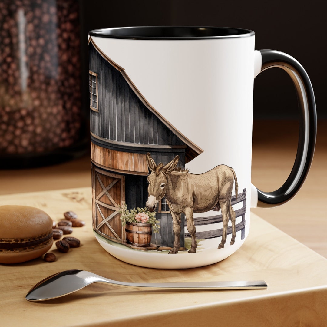 Donkey Mug Farm Coffee Cup Dinnerware Dishes for Homesteader Rustic ...