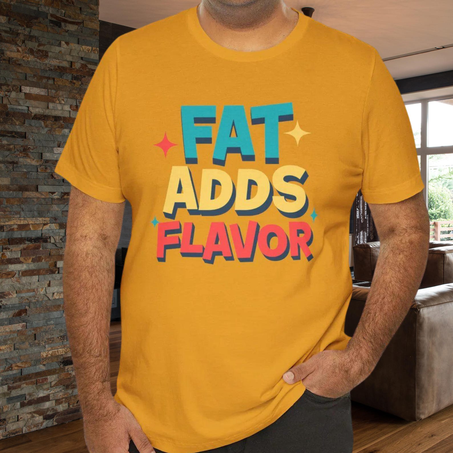 Fat Adds Flavor T-shirt, Funny Curvy Women Pun Phrase Quote Shirt, Cute ...