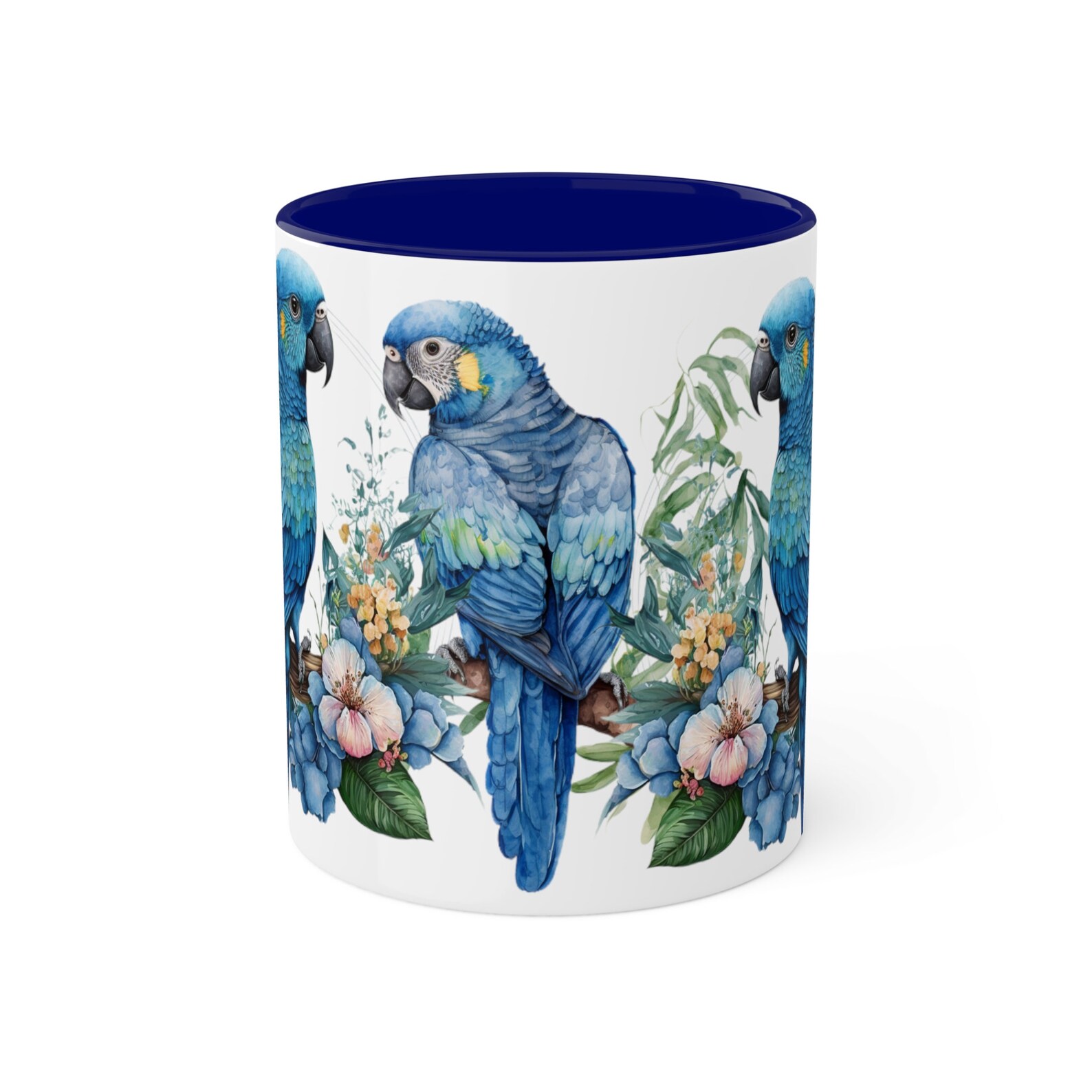 Blue Parrot Bird Mug, Parrot Bird Home Decor, Wildlife Kitchen Dishes ...