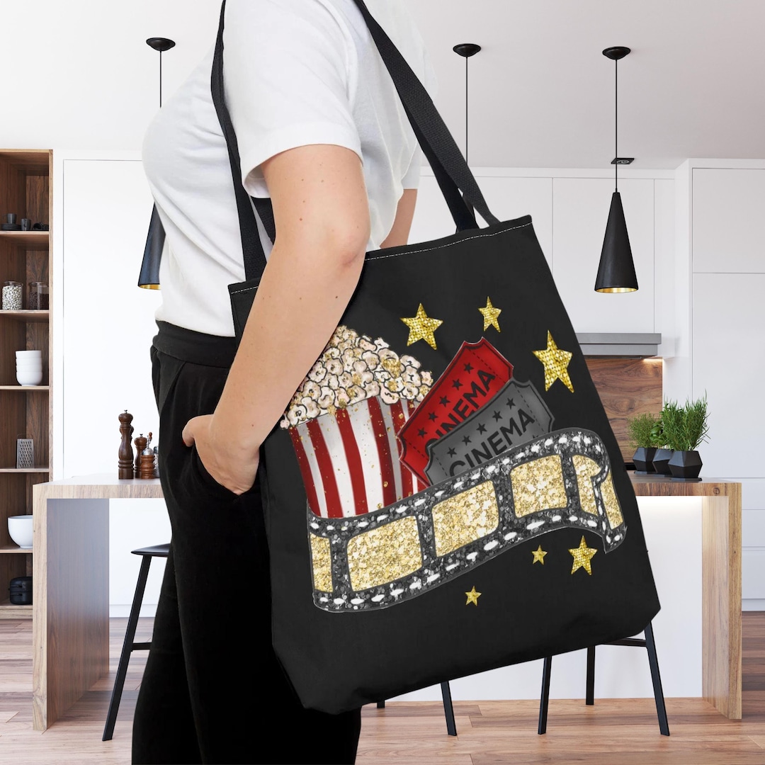 Movie Time Glam Tote Bag, Cinema Movie Theater Party Favor Refreshment ...